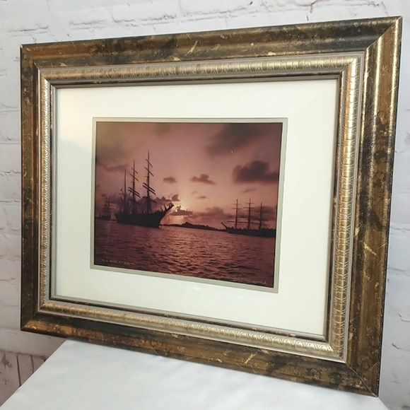 Art | Signed Framed Wayne T Macdonald Photograph Ships At Rest Harbor ...